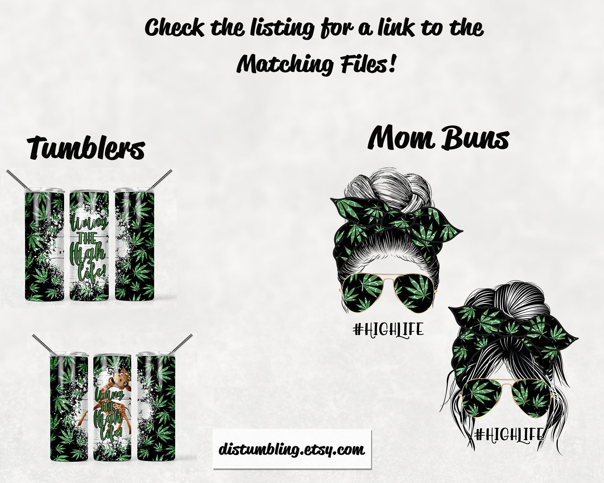 High Life Cannabis Design. Green Weed Marijuana Messy Bun Dope - Etsy