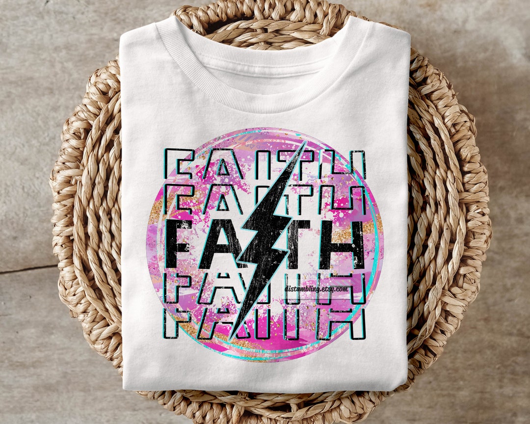 FAITH JESUS Sublimation PNG Lightning Bolt Strike Sublimation Designs ...