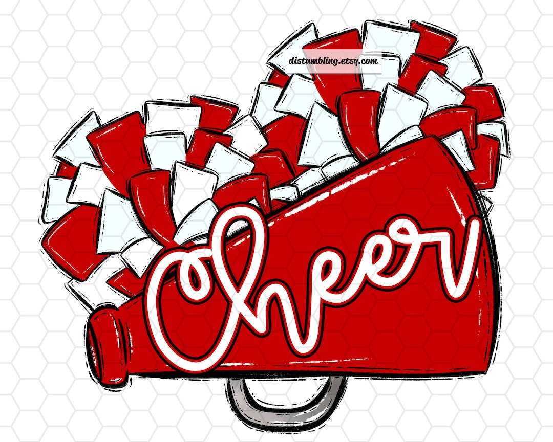 Cheer Red White Cheerleading Sublimation Sublimation Designs ...