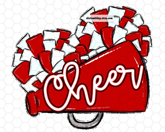 Cheer Red White Cheerleading Sublimation Sublimation Designs - Etsy