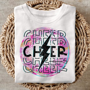 CHEER Sublimation PNG Lightning Bolt Strike Sublimation Designs ...