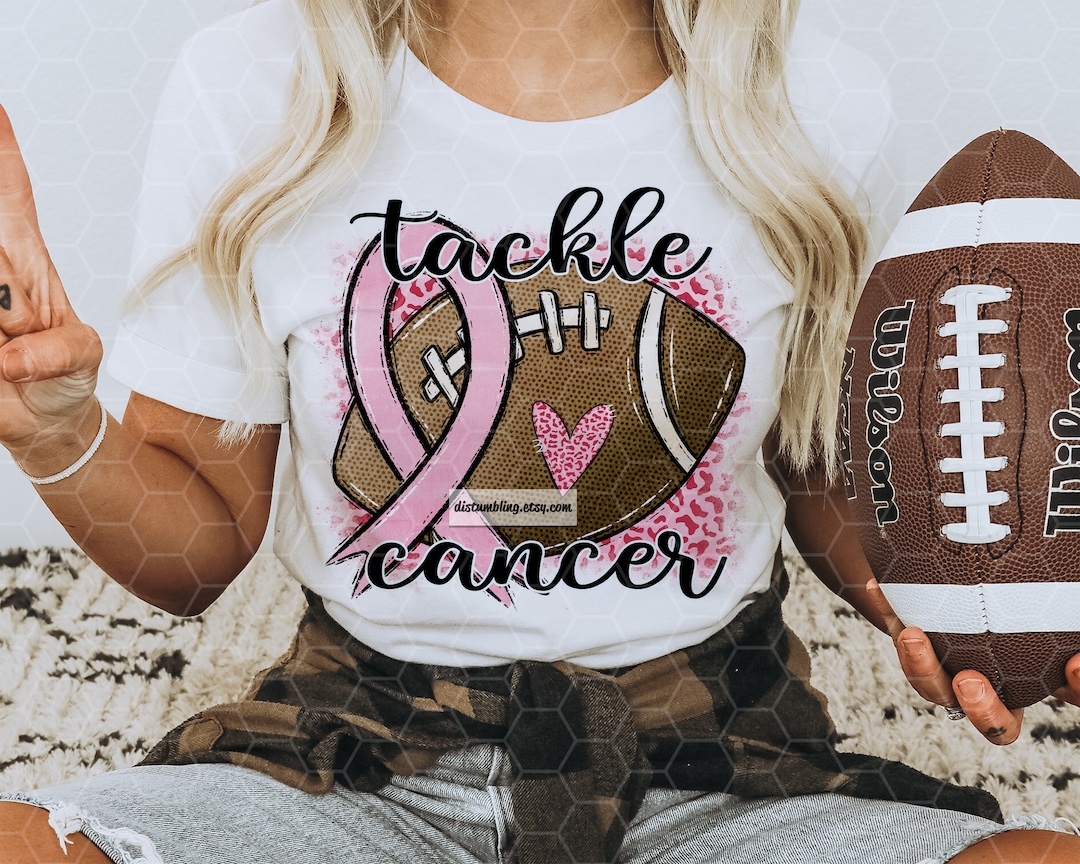 Tackle Cancer Football Breast Cancer Awareness Pink Ribbon Month ...