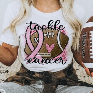 Tackle Cancer Football Breast Cancer Awareness Pink Ribbon Month ...