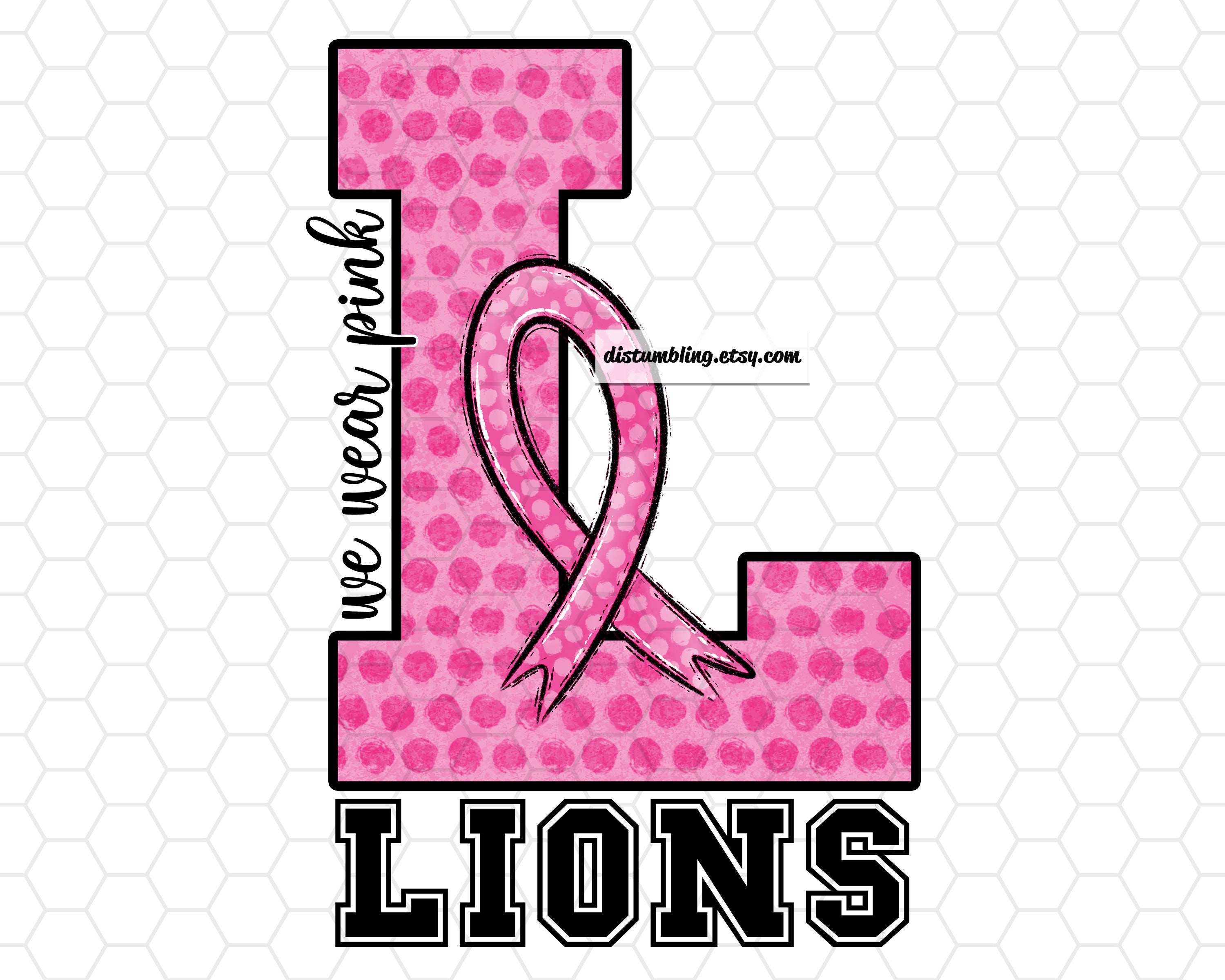 LIONS Football We Wear Pink Breast Cancer Awareness Pink Out - Etsy