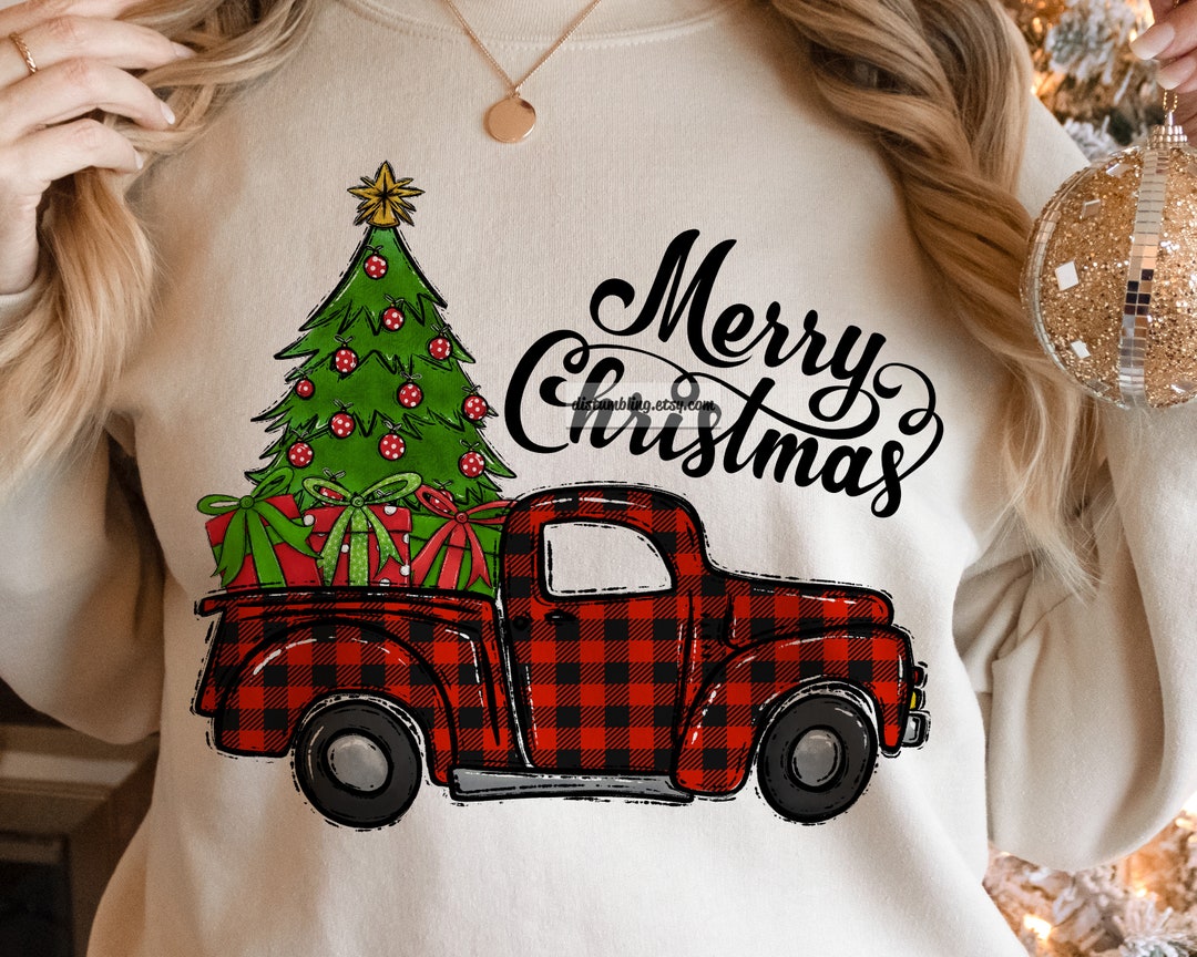 Christmas Truck Sublimation Designs Christmas Red Plaid Snowman ...