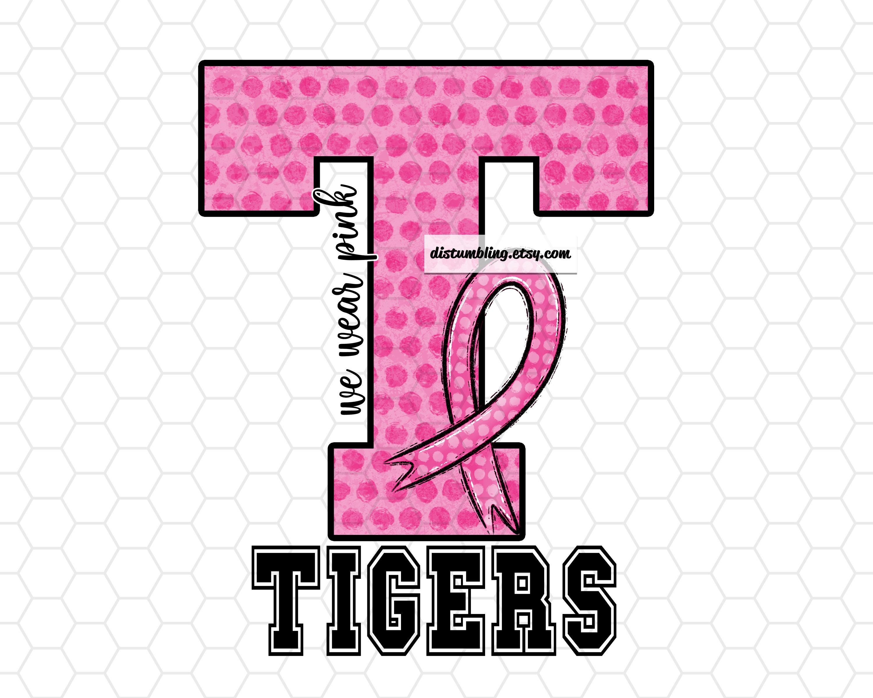 TIGERS We Wear Pink Breast Cancer Awareness Pink Ribbon Month - Etsy