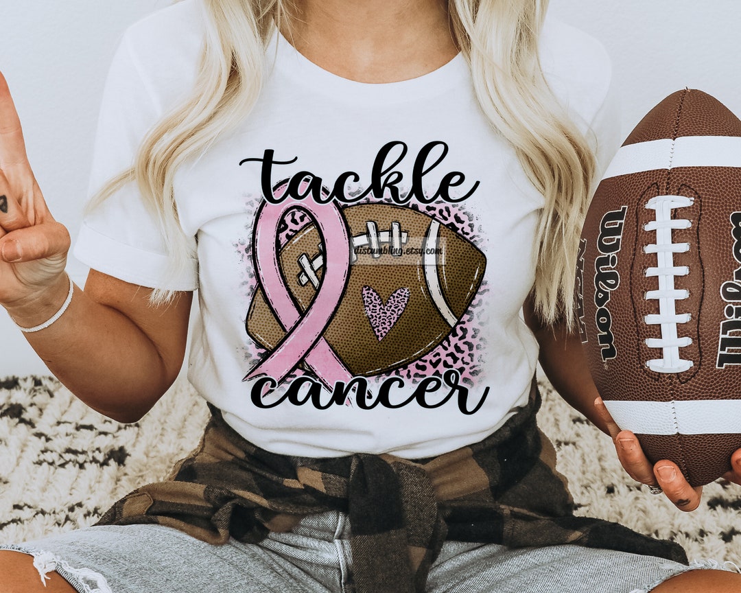 Tackle Cancer Football Breast Cancer Awareness Pink Ribbon Month ...
