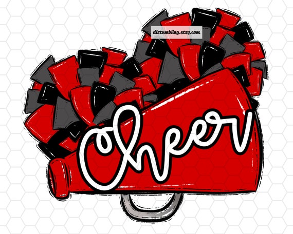 Cheer Red Black Cheerleading Sublimation Sublimation Designs - Etsy