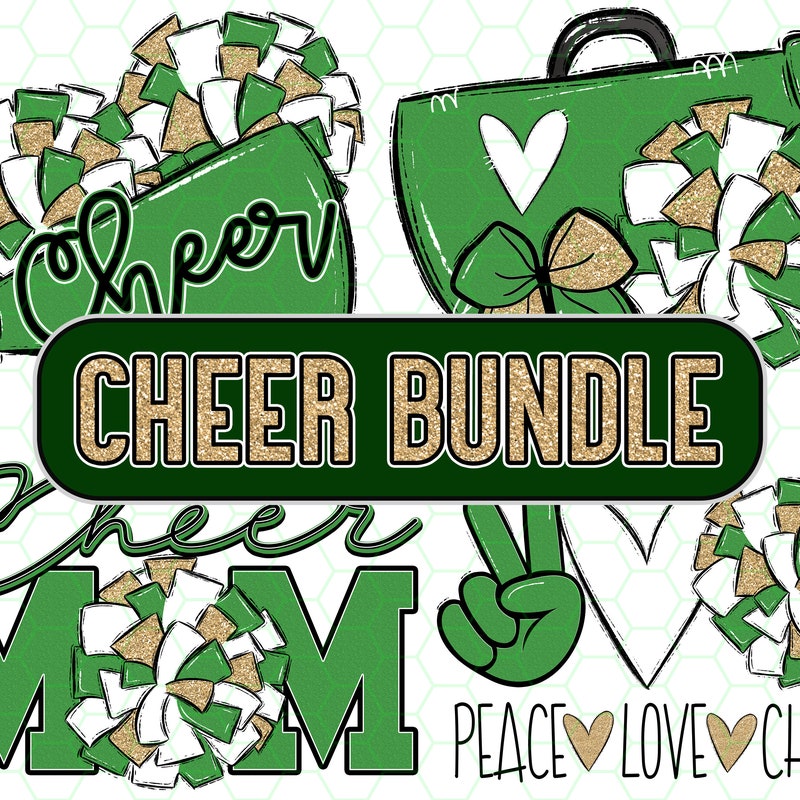 Green and Gold Cheer Png - Etsy