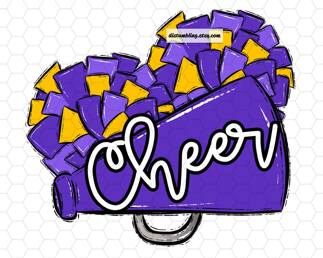 Cheer Purple Yellow Cheerleading Sublimation Sublimation Designs ...