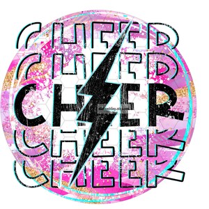 CHEER Sublimation PNG Lightning Bolt Strike Sublimation Designs ...