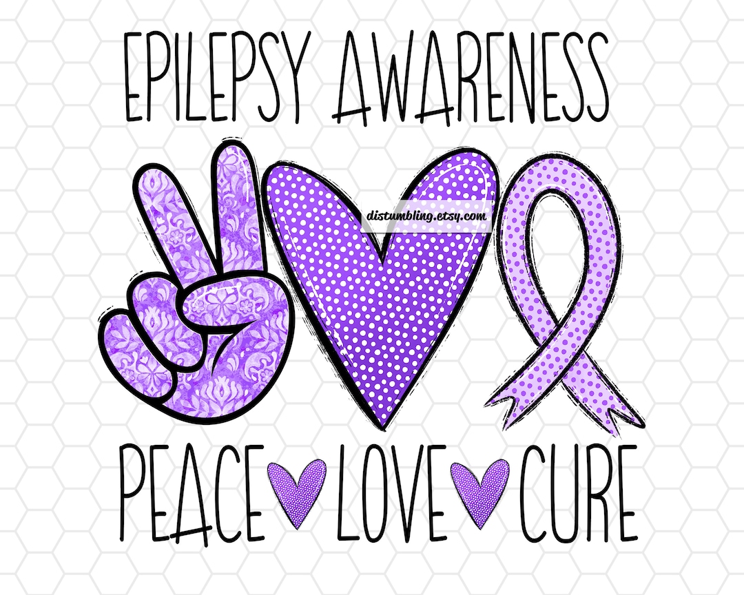 EPILEPSY Awareness Purple Ribbon November Month Sublimation Designs ...