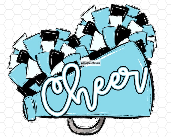 Cheer Aqua Blue Cheerleading Sublimation Sublimation Designs - Etsy