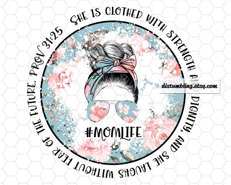 Pink Floral Proverbs 31 She is Clothed With Strength Mama Mom - Etsy