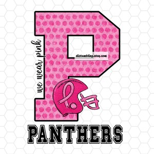 PANTHERS Football We Wear Pink Breast Cancer Awareness Pink Ribbon ...