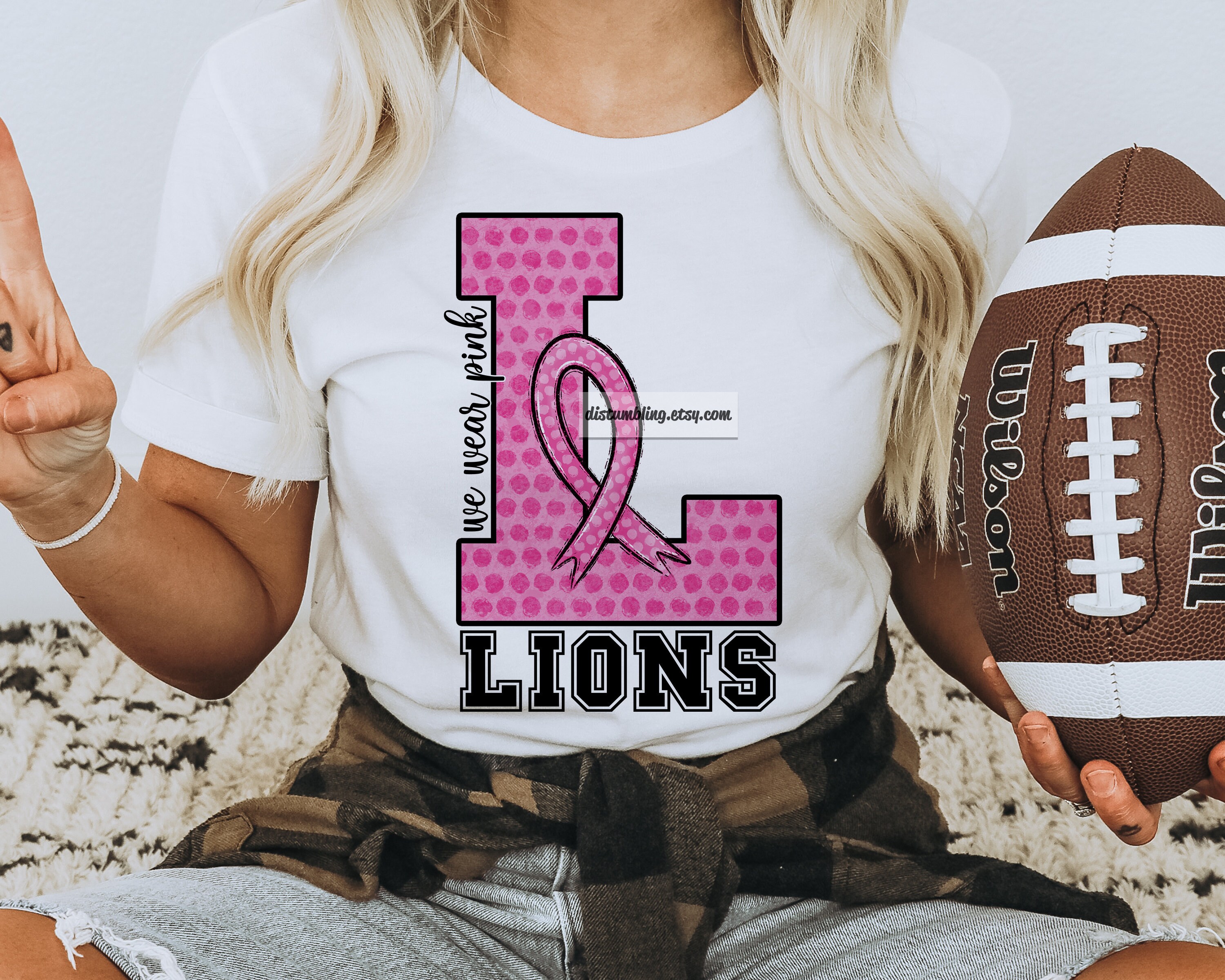 LIONS Football We Wear Pink Breast Cancer Awareness Pink Out - Etsy