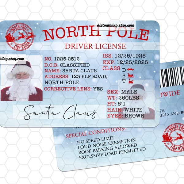 Santa Id Card Download - Etsy