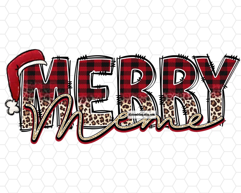 MERRY MEME Christmas Cheetah Print Plaid Christmas Sublimation - Etsy