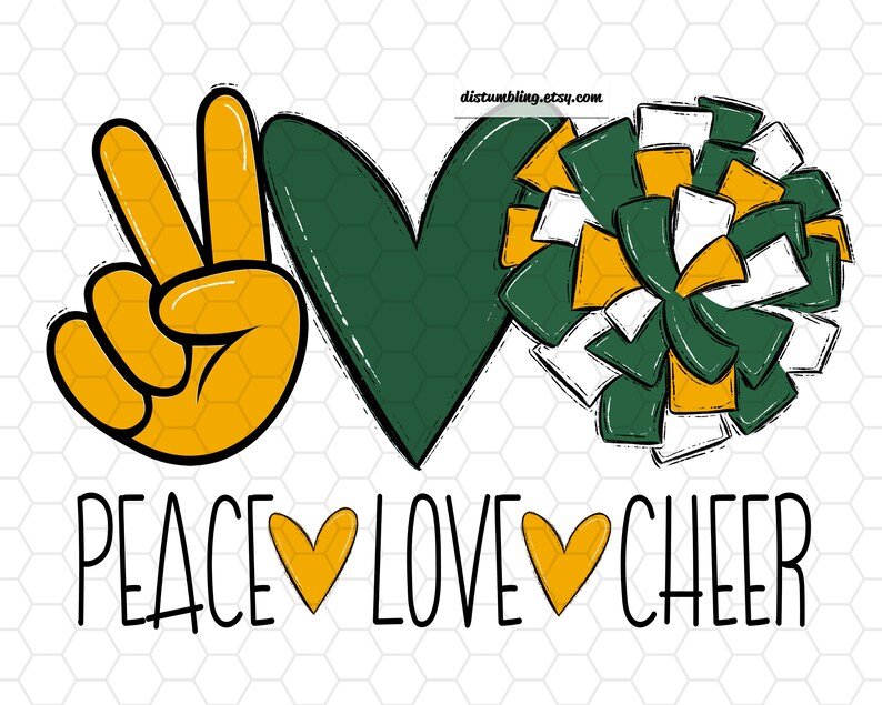 Cheer Green Yellow White Cheer Sublimation Sublimation Designs - Etsy