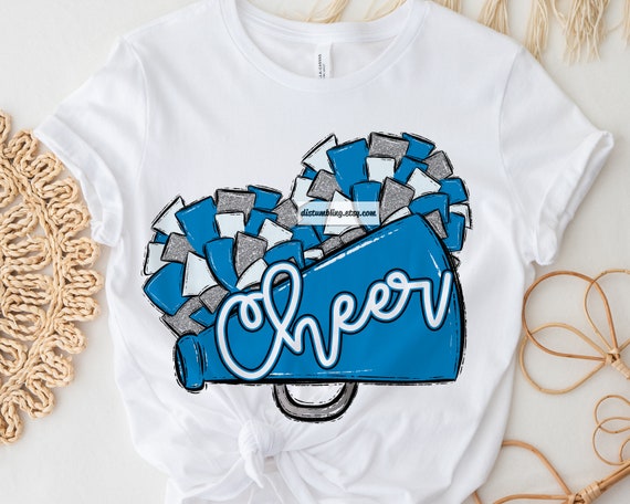 Cheer Blue Silver Cheerleading Sublimation Sublimation Designs - Etsy