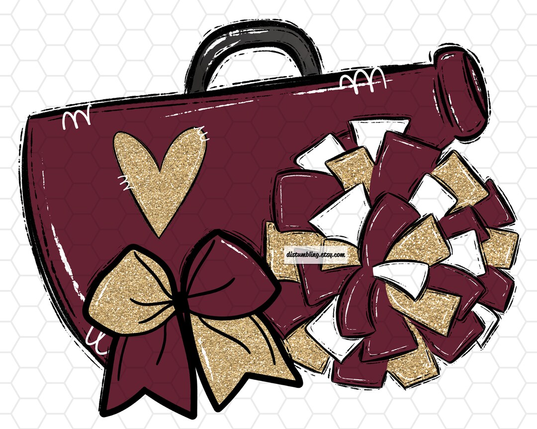 Cheer Maroon Gold Cheerleading Spirit Wear Sublimation Designs ...