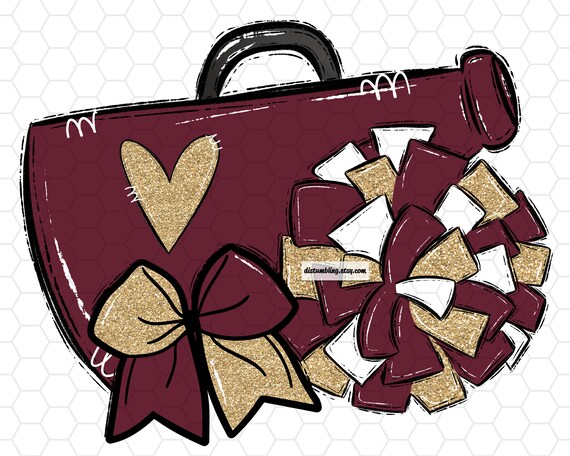 Cheer Maroon Gold Cheerleading Spirit Wear Sublimation Designs - Etsy
