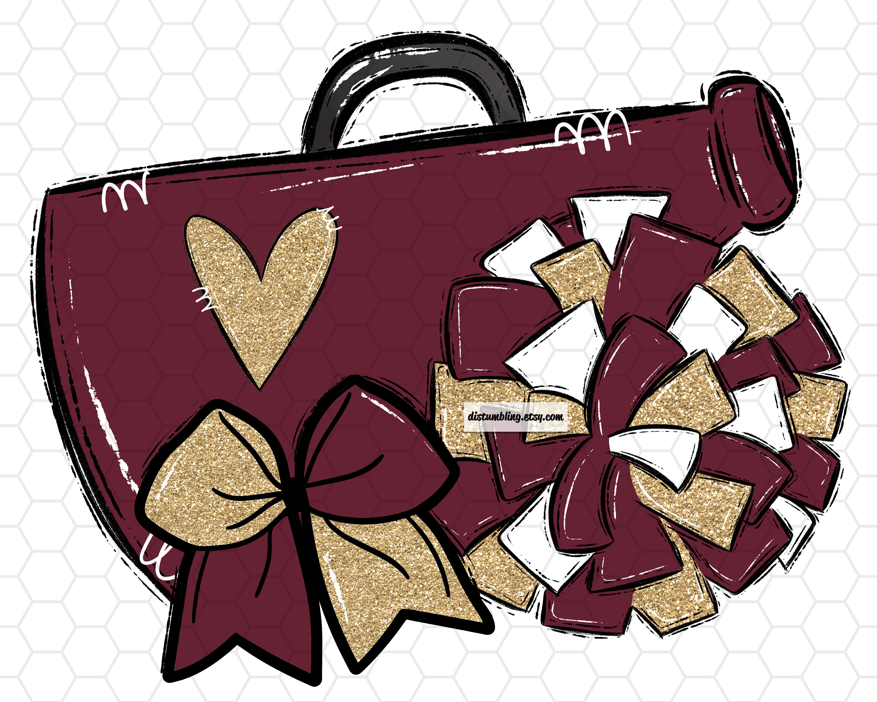 Cheer Maroon Gold Cheerleading Spirit Wear Sublimation Designs ...