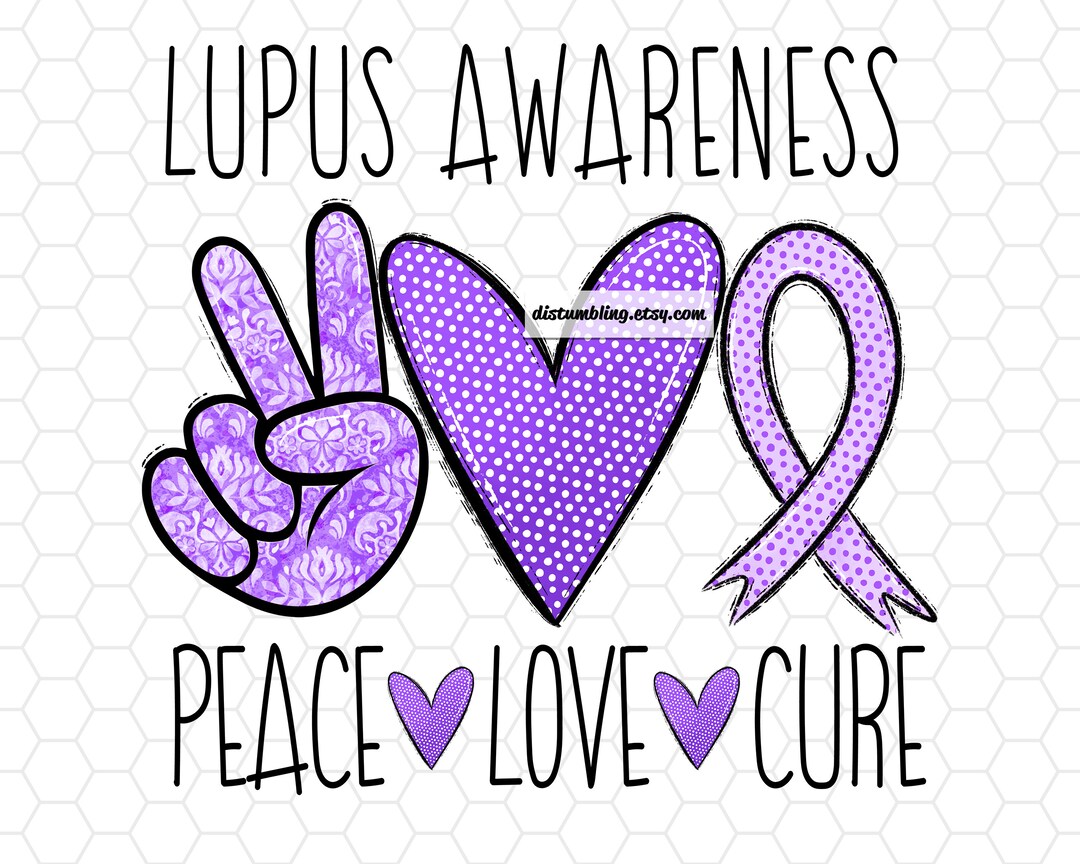 LUPUS Awareness Purple Ribbon Month May Sublimation Designs August Cure ...