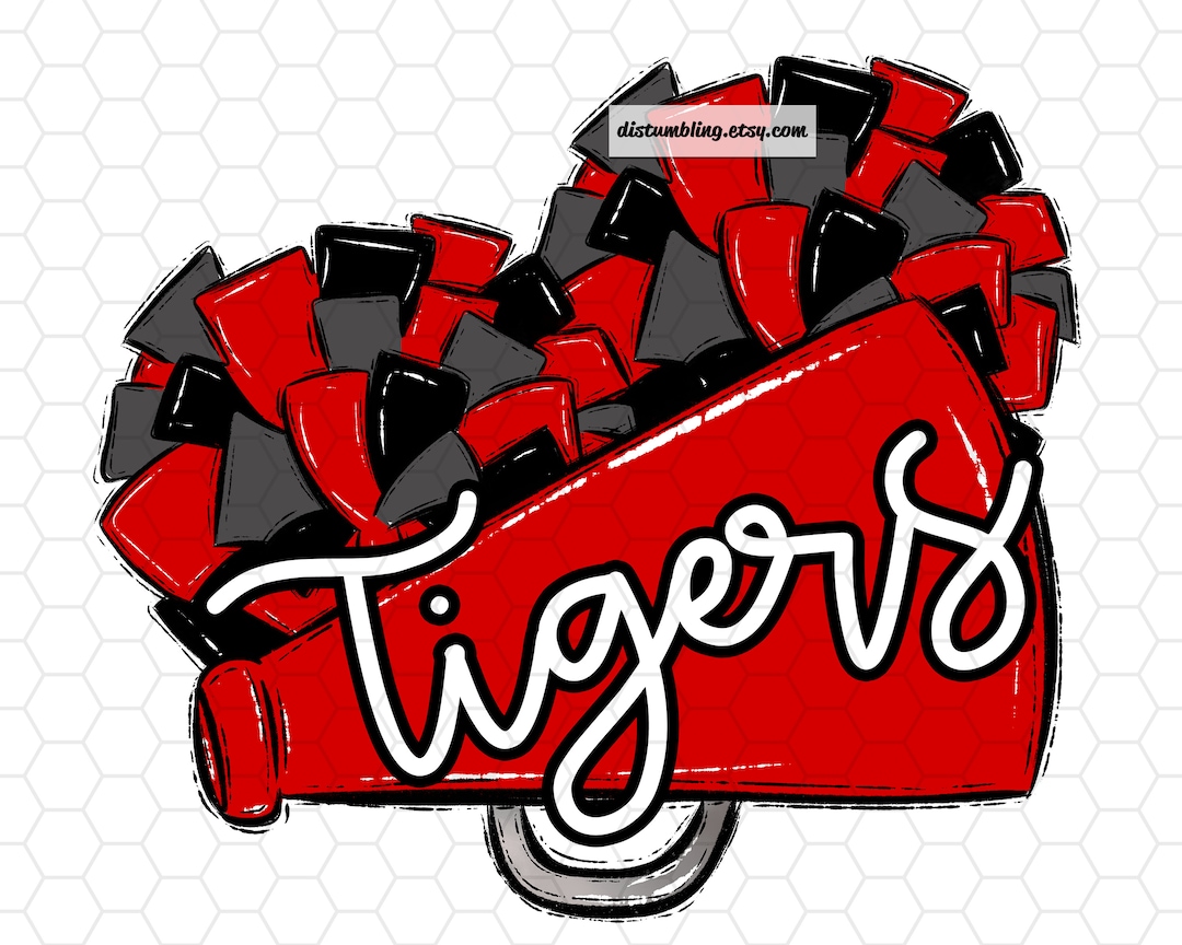 Tigers Red and Black Cheer Sublimation Sublimation Designs Sublimation ...