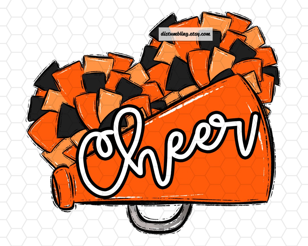 Cheer Orange Black Cheerleading Sublimation Sublimation Designs ...