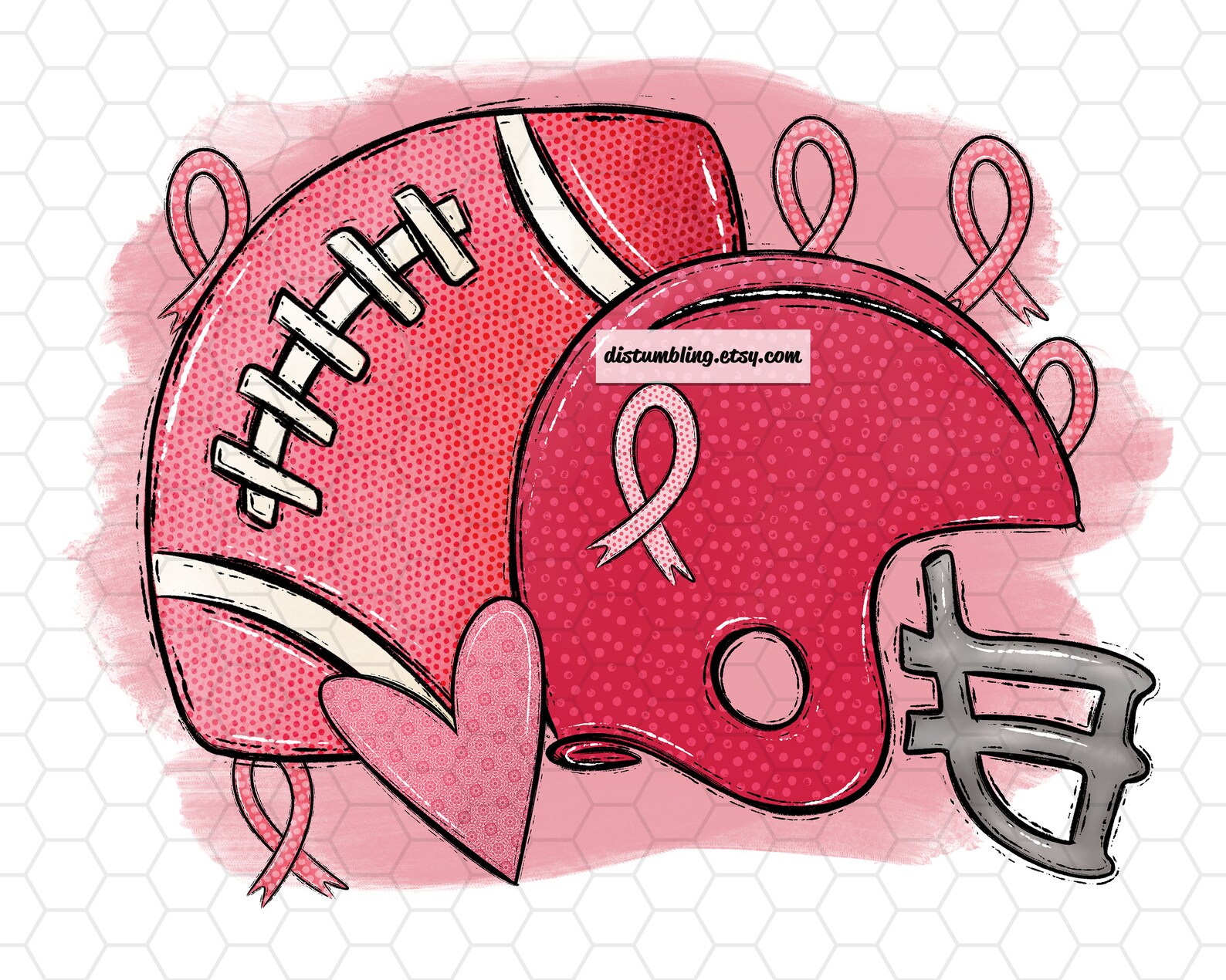 Football Breast Cancer Awareness Pink Ribbon Month Sublimation - Etsy