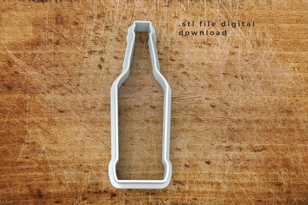 Beer Bottle Cookie Cutter Stl File Etsy