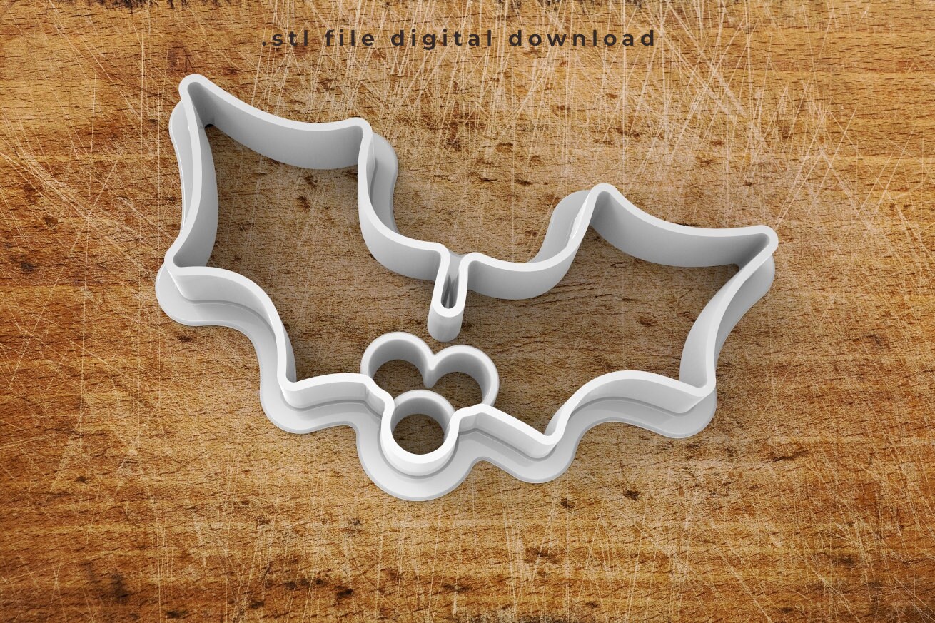 Christmas Holly Cookie Cutter STL File. - Etsy