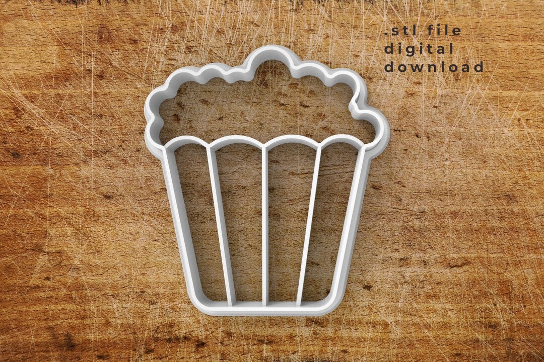 Popcorn Cookie Cutter STL File - Etsy