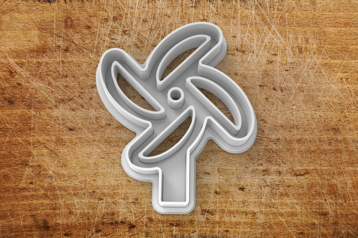 Fan Cookie Cutter STL file with embossing features. | Etsy