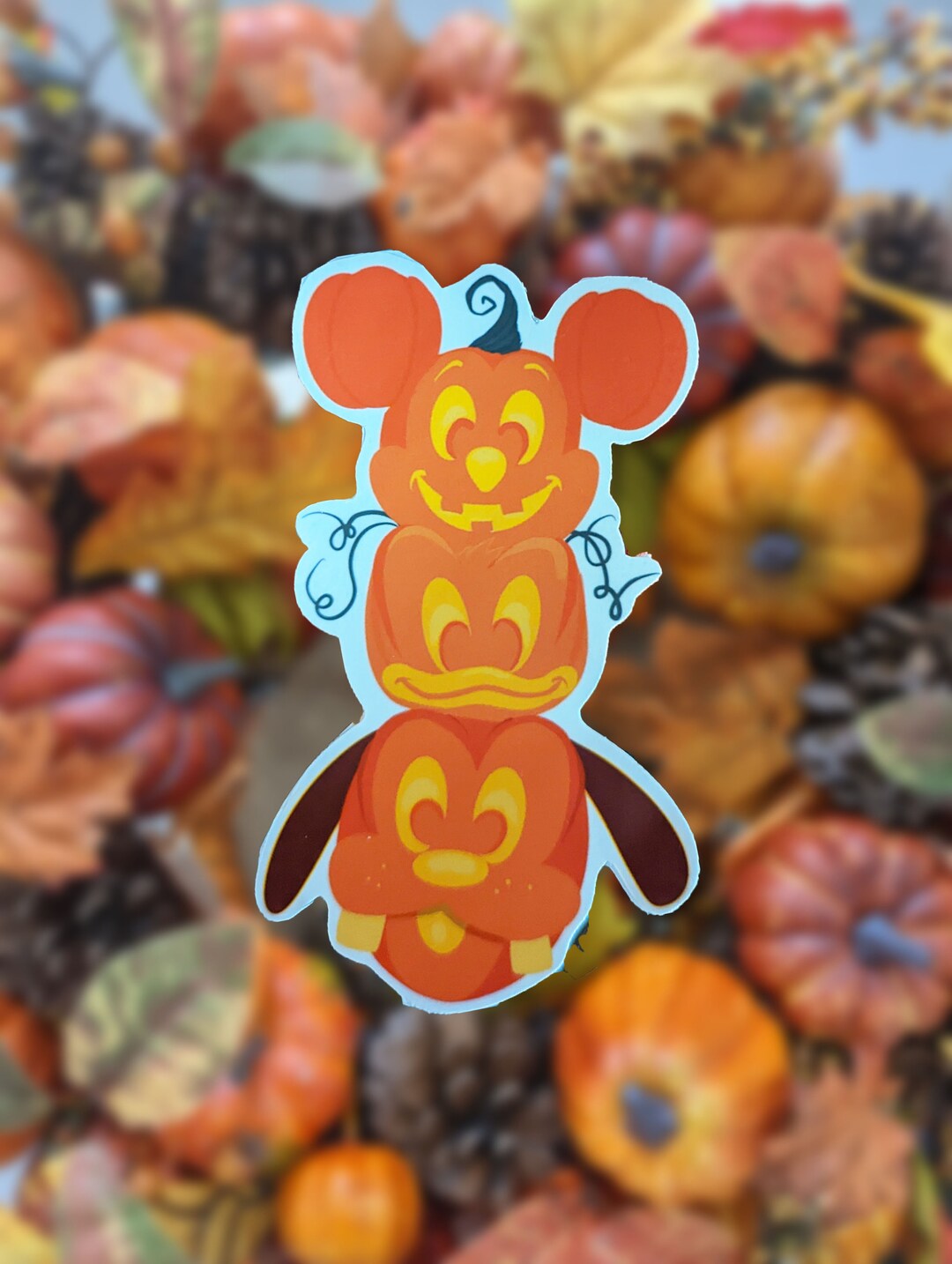 Pumpkin Mickey and Friends Goofy Donald Fall Autumn | Waterproof Vinyl ...