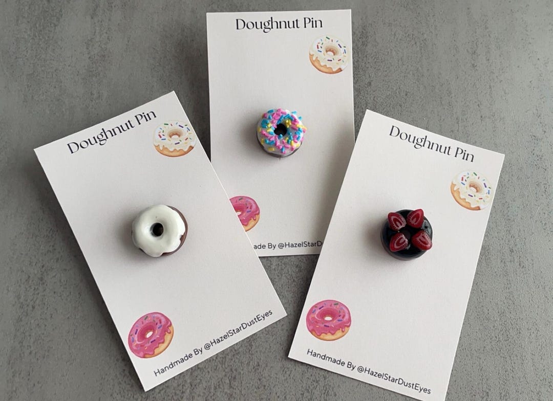 Donut Pin | Donut Accessories | Cute Food Pins | Bag Pins | Backpack ...