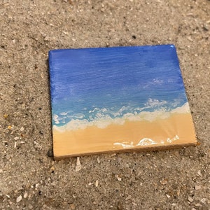 Ocean Painting | Small Painting | Tiny Art | Beach Art | Home Decor ...