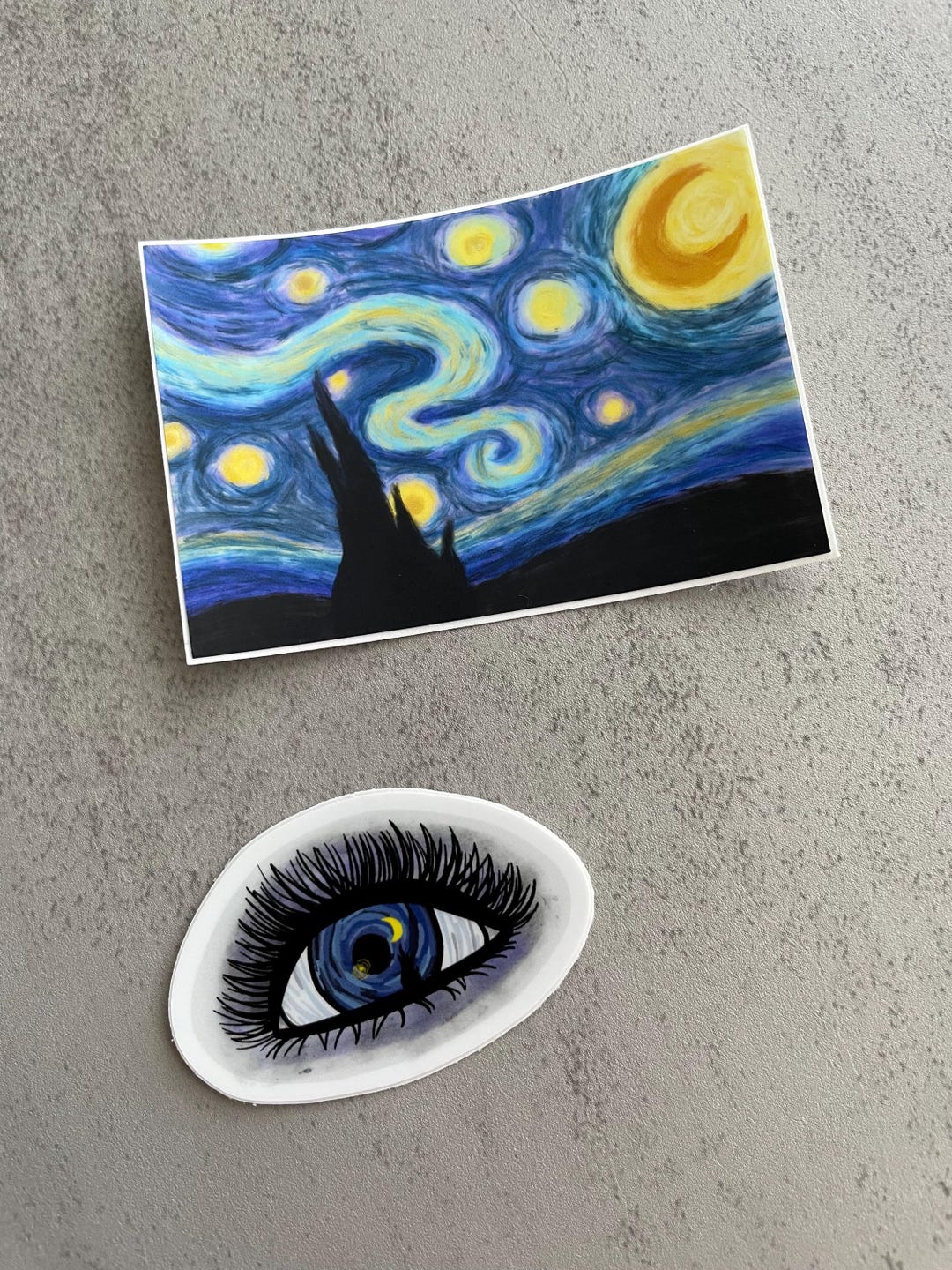 Van Gogh Sticker Set: Starry Night & Eye, Waterproof Vinyl - Etsy