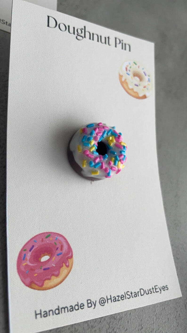 Handmade Polymer Clay Donut Pin | Food Brooch - Etsy
