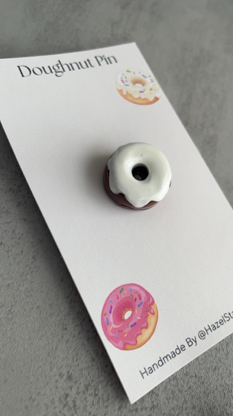 Handmade Polymer Clay Donut Pin | Food Brooch - Etsy