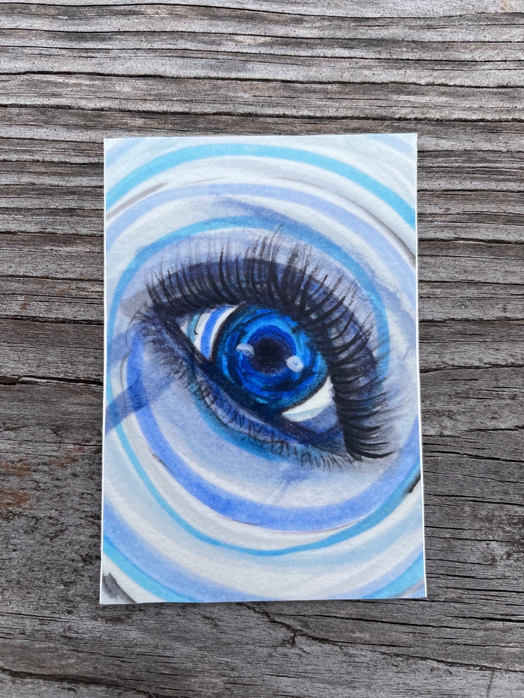 Blue Eye Sticker Sticker Shop Eye Sticker Watercolor Sticker Sad Eye ...