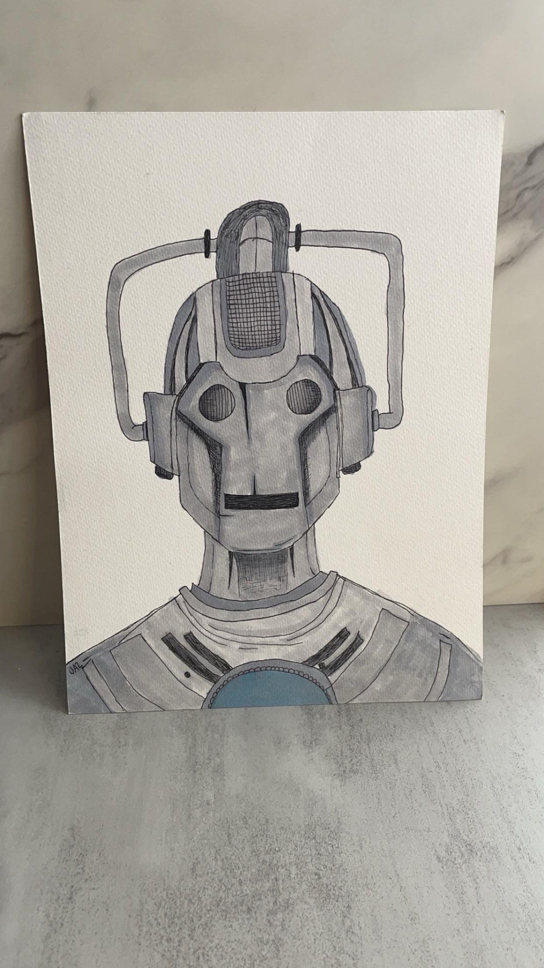 Cyberman Illustration | Doctor Who Fan Art | Whovian Wall Art | Doctor ...