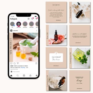 Essential Oil Social Media Template | Essential Oil Canva Temple ...