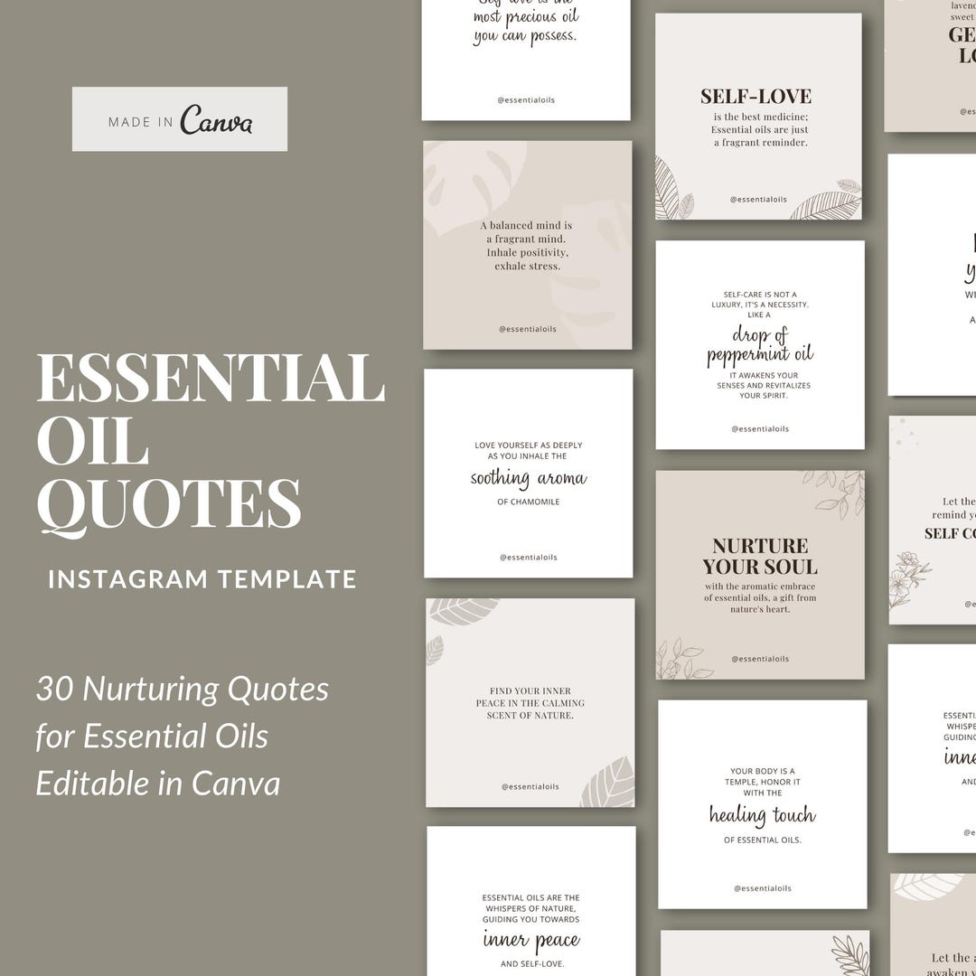 Essential Oil Quotes | Instagram Post Templates for Wellness Brands ...