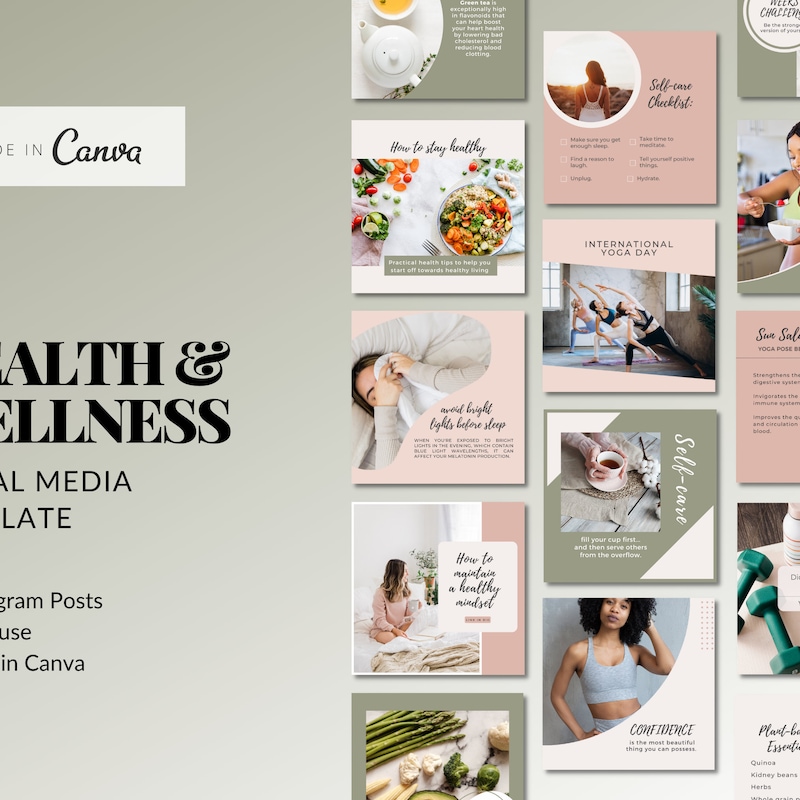 Health and Wellness Instagram Templates - Etsy