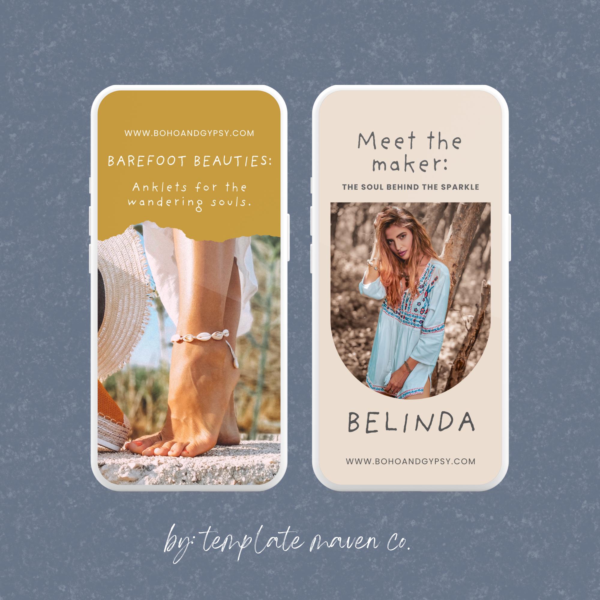 Editable Boho Instagram Templates for Jewelry Brands | Craft Your ...