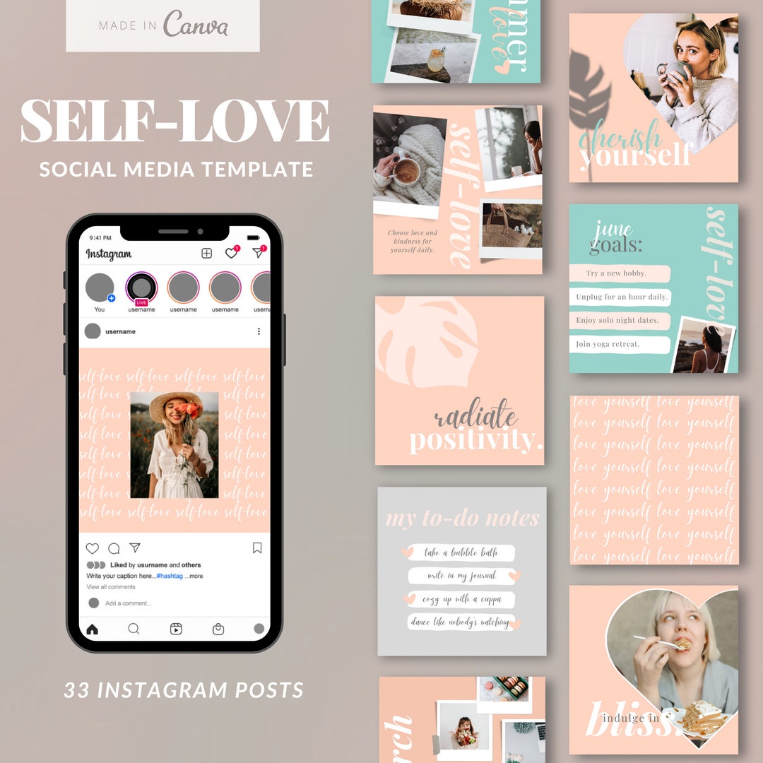 Self-love Instagram Templates | Self Love Quotes | Self-care Instagram ...