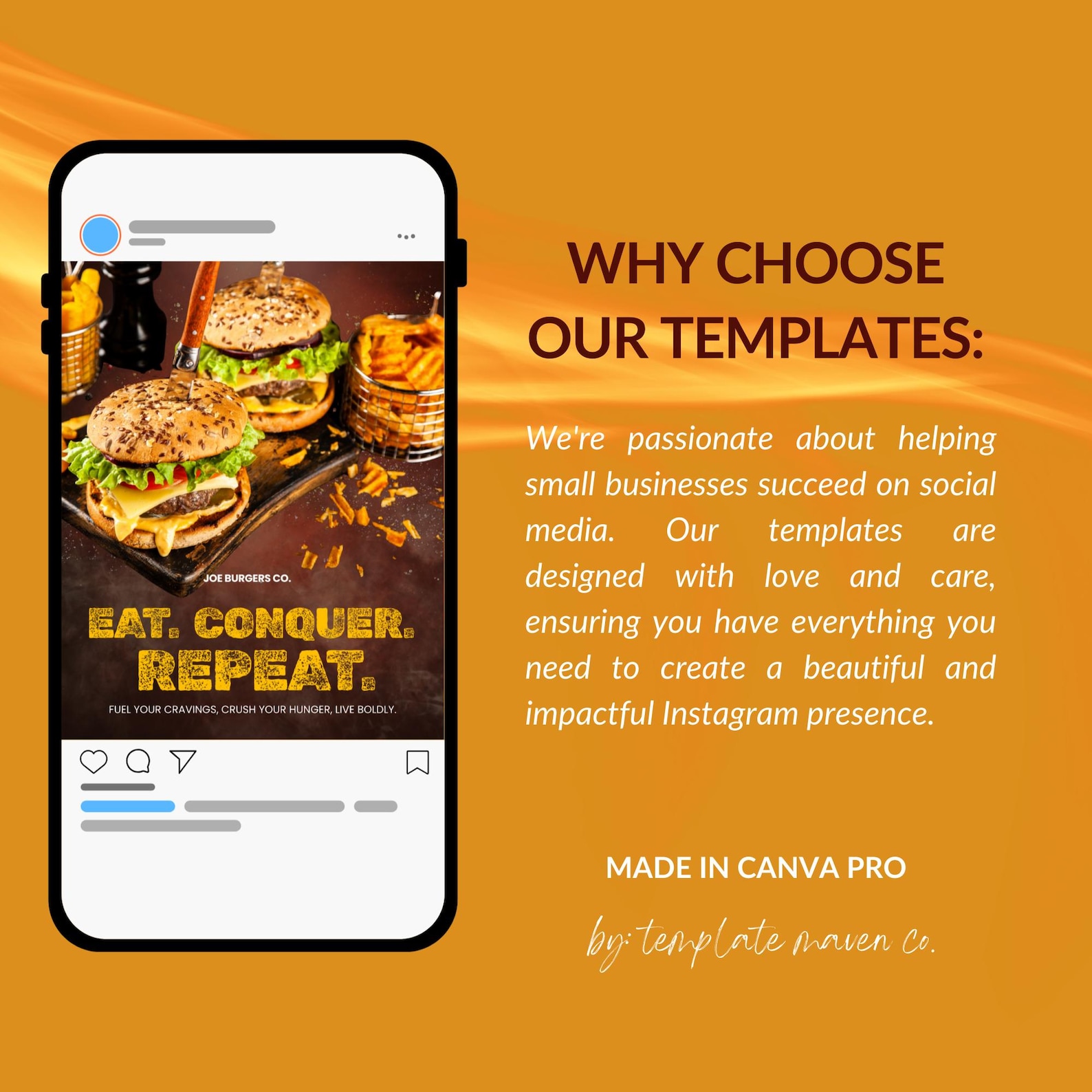 Bold Burger Ad Templates for Canva | Instagram, Facebook & Stories ...