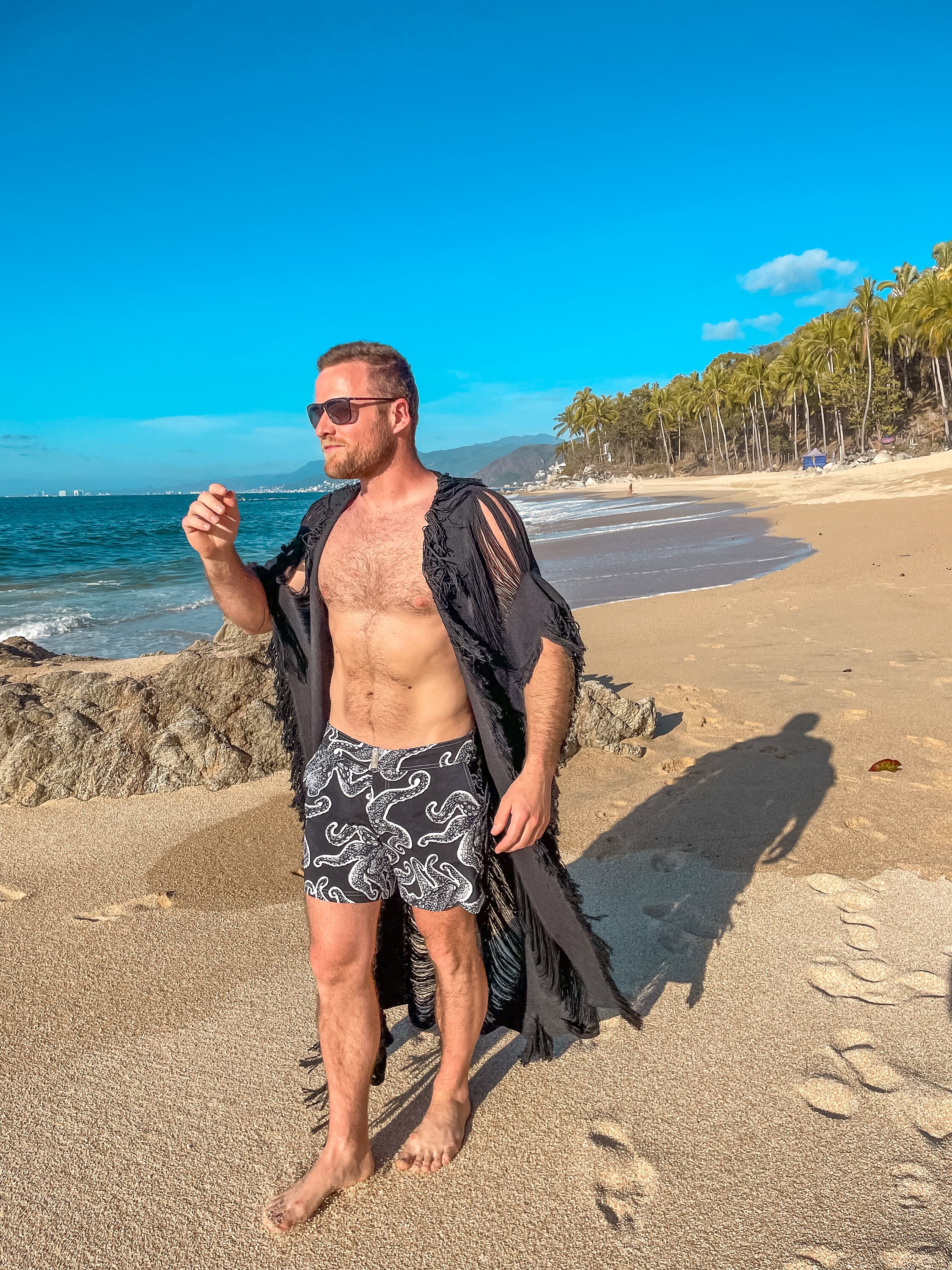 Oversize Poncho Men Beach Tulum Cover up Boho Men Cover up Beach Tulum ...